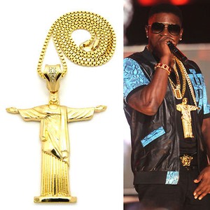 MENS HIP HOP RAPPER STYLE LARGE CROSS THE REDEEMER PENDANT BOX CHAIN ...
