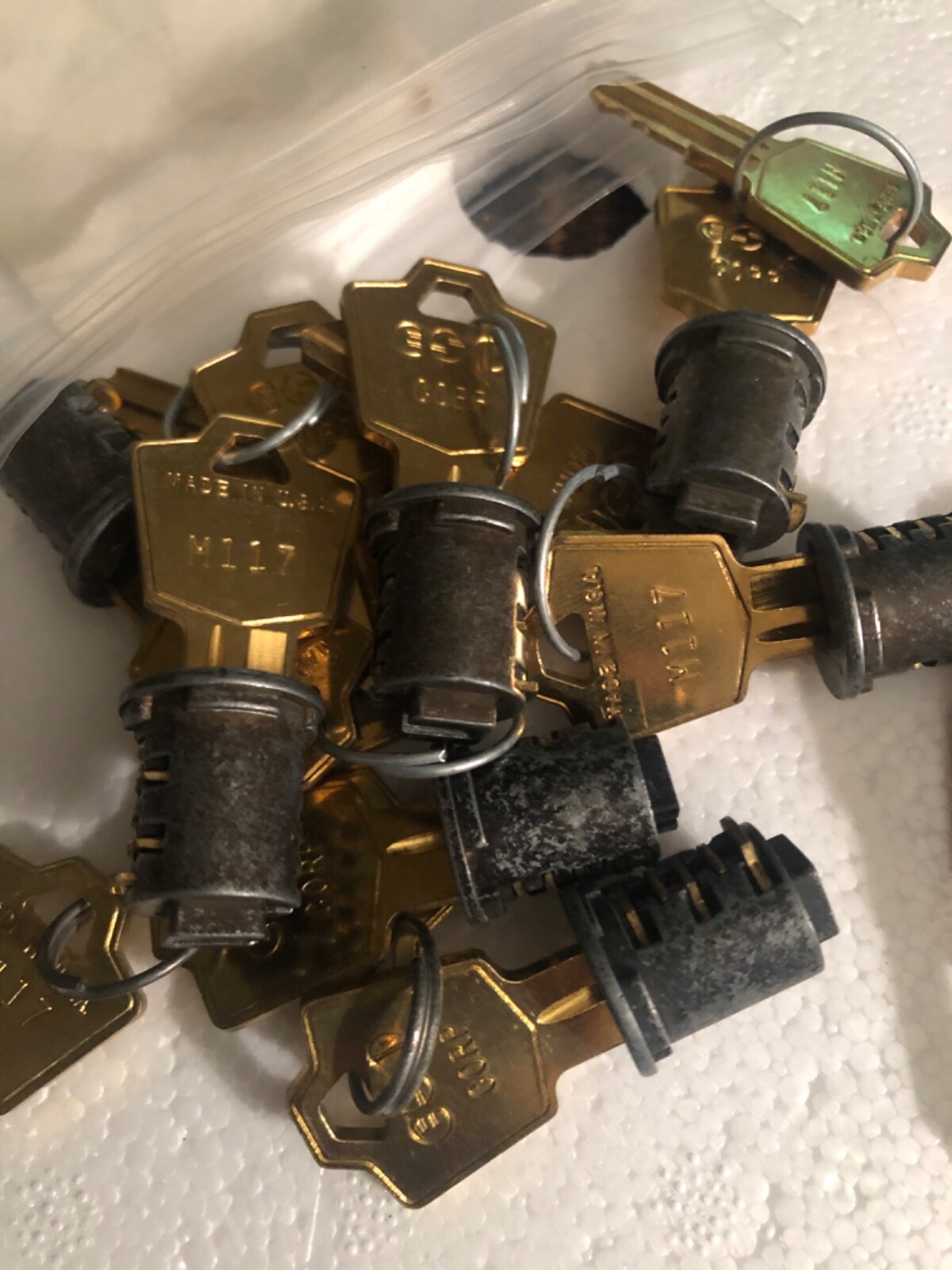 TRENDWAY, HASKELL M101 - M200 LOCK CORES WITH TWO FACTORY KEYS ...