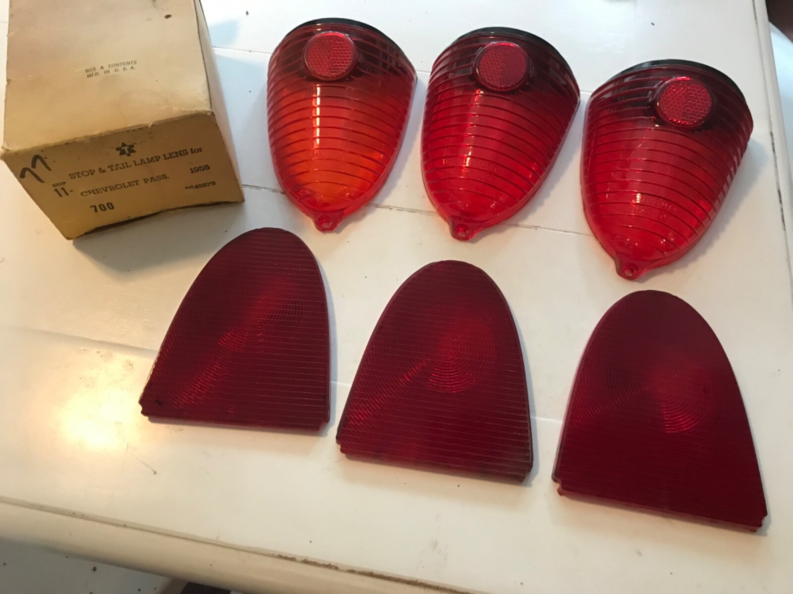 NORS 1955 CHEVY TAIL LIGHT LENS GLO-BRITE AND NOS REFLECTOR | eBay