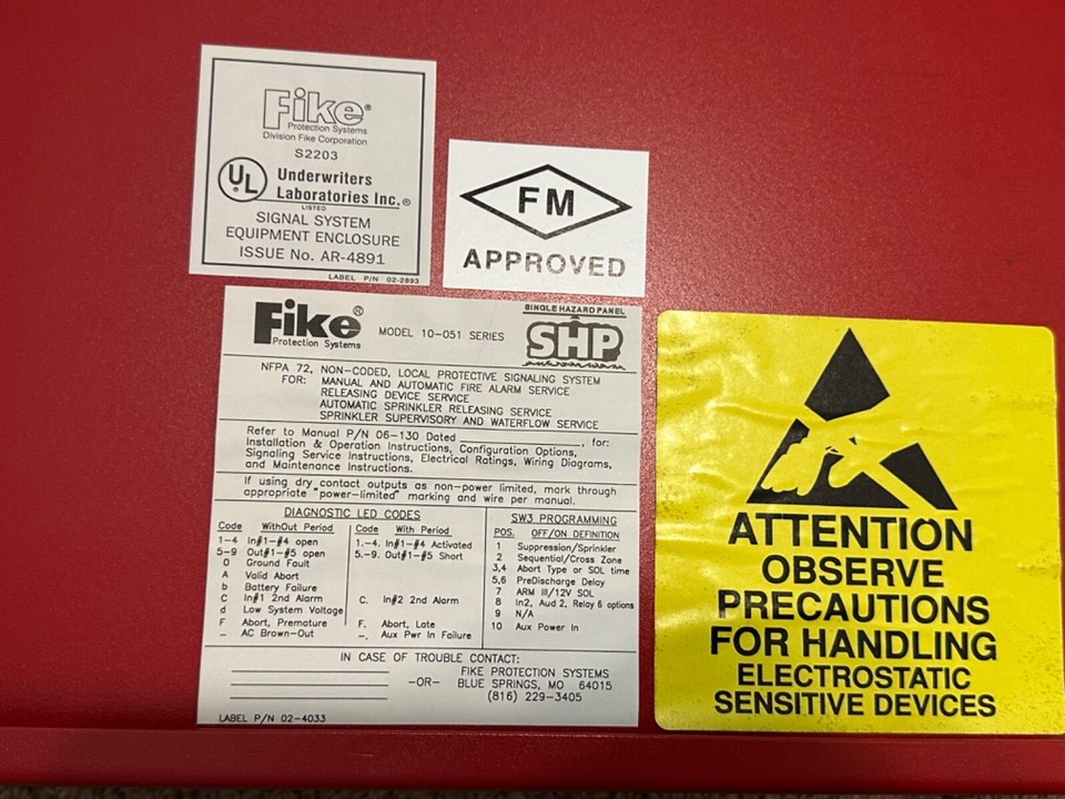 Fike 10-051 Fire Alarm Single Hazard Control Panel | eBay