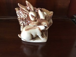 Mccoy Pottery Rabbit And Stump Planter | eBay