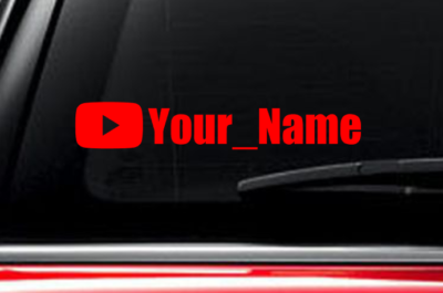 YOUTUBE custom username Decal Vinyl Car Window Sticker ANY SIZE | eBay