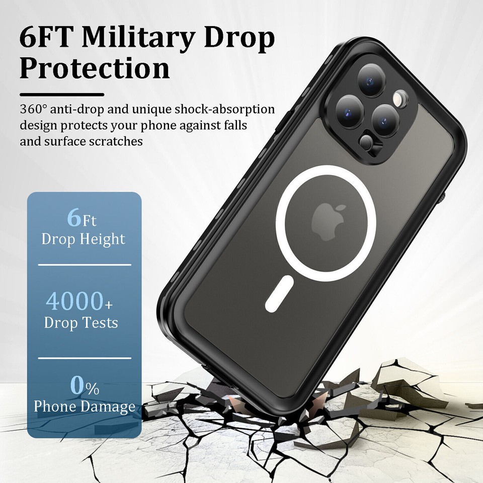 Mag Safe Waterproof Case For iPhone 16E 15 14 Pro Max Shockproof ...