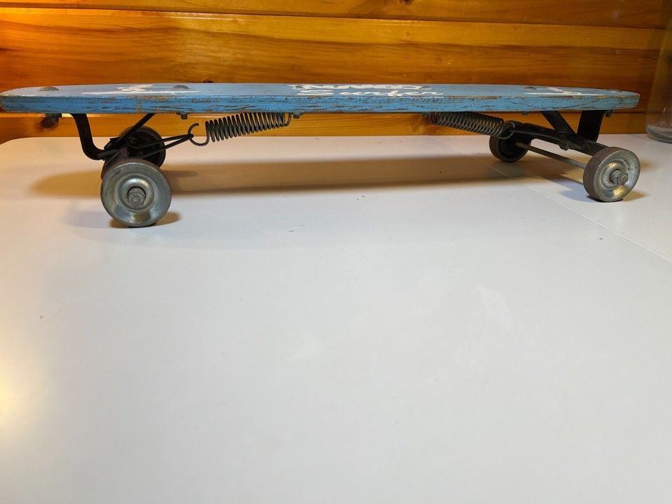 RARE 1960s HUMCO Surfer Skateboard Wood Wooden Metal Wheels San Diego ...