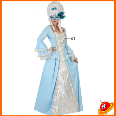 Costume Donna Francesina Rococò Celeste Tg 38/46 | eBay