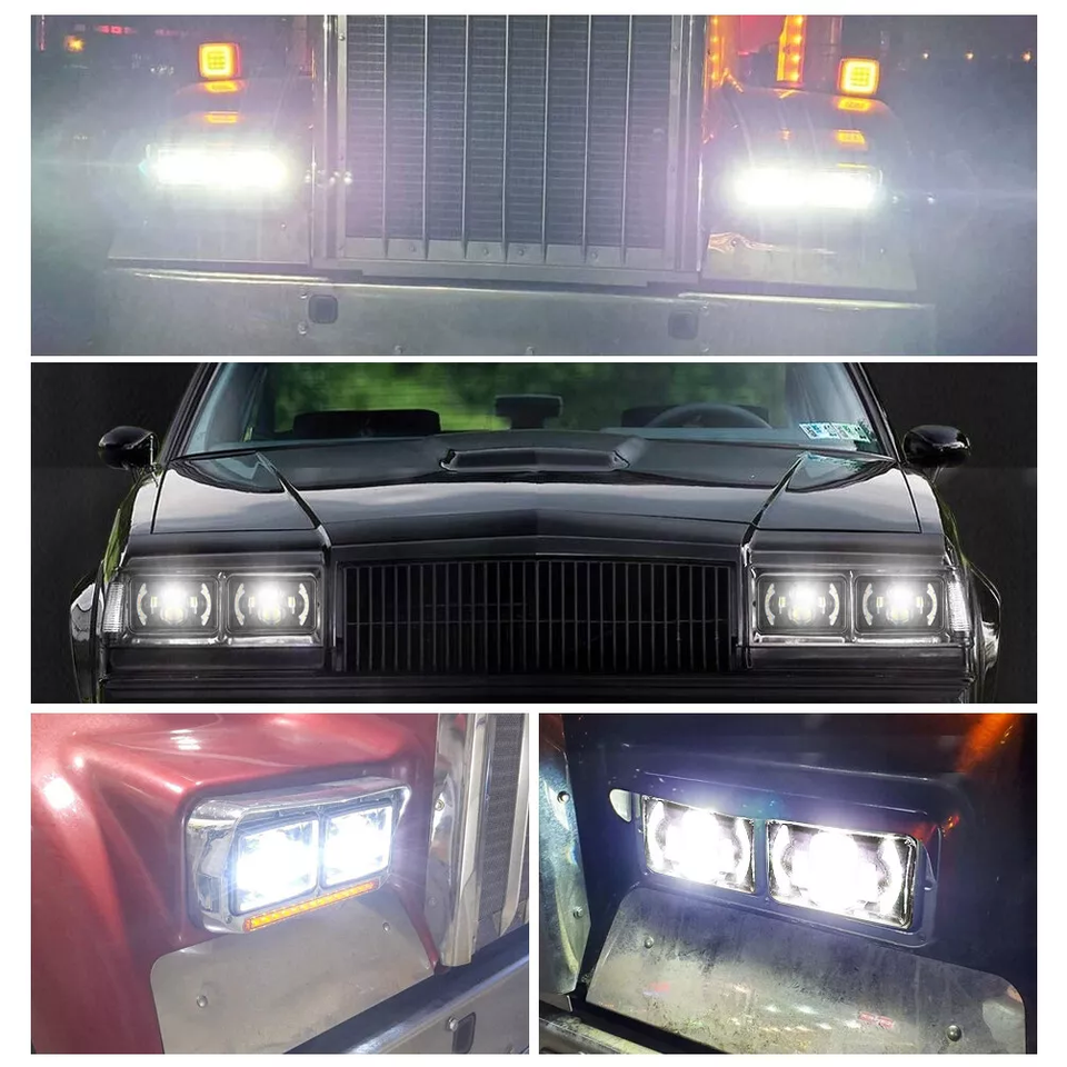 4pc 4x6" Led Headlights Hi/Lo Beam For 1980-1988 Oldsmobile Cutlass ...