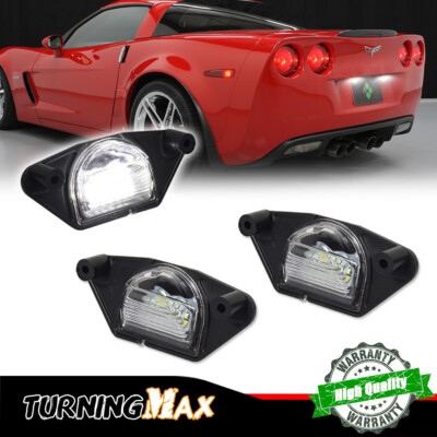 2X White LED License Plate Light For GM Chevrolet Corvette GMC C4 S10 ...
