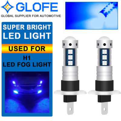 2pcs Bright Blue H1 LED Bulbs DRL Daytime Driving Fog Light Lamps 15SMD ...