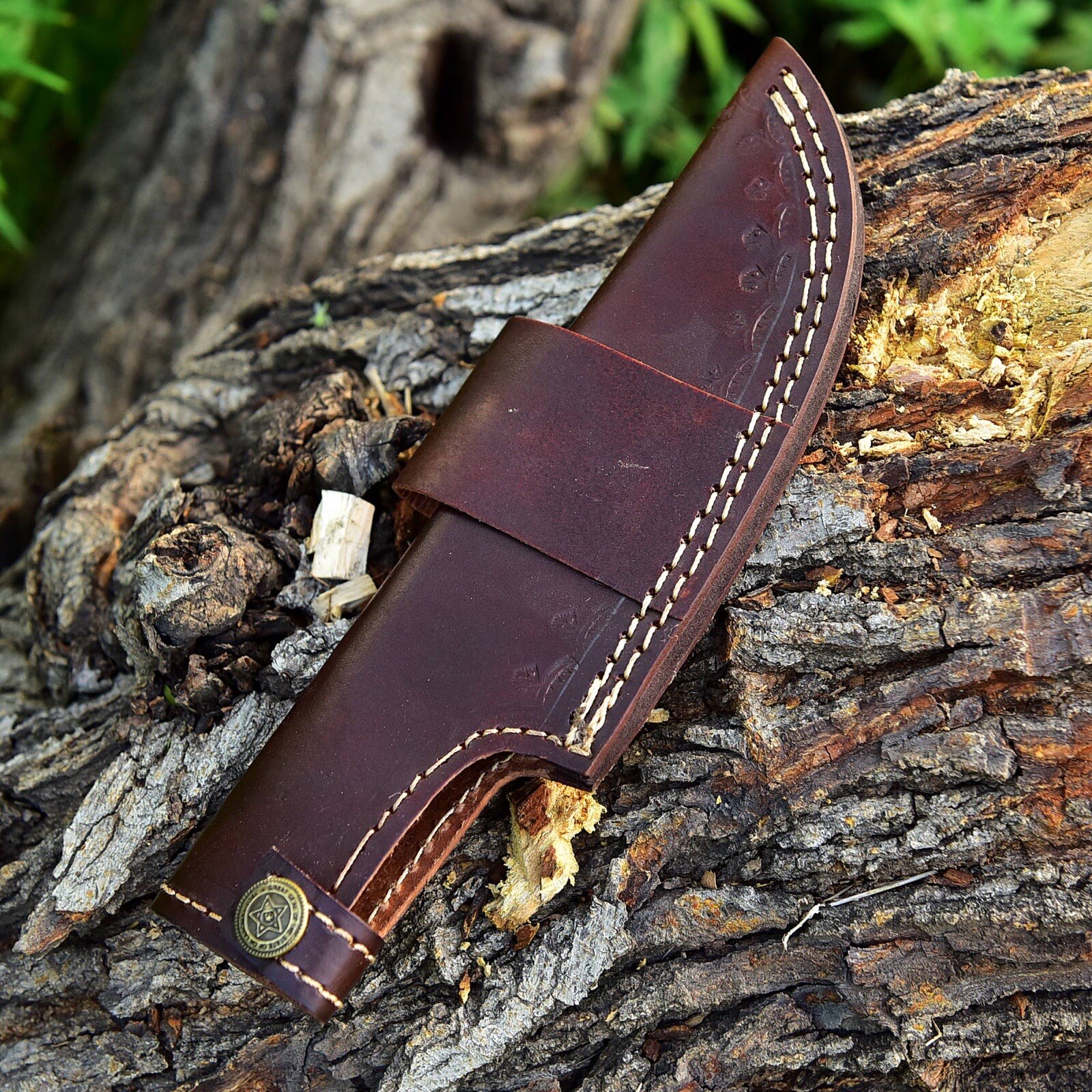 GENUINE LEATHER ENGRAVED CUSTOM HANDMADE SHEATH FOR FIXED BLADE KNIFE ...