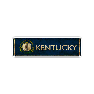 Kentucky State Flag Vintage Sign Kentuckian Gift Road Wall Decor ...