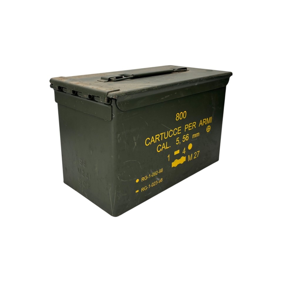 Italian Army Green 50 Cal Ammo Can M2A1 Ammunition Box / Tin Military ...