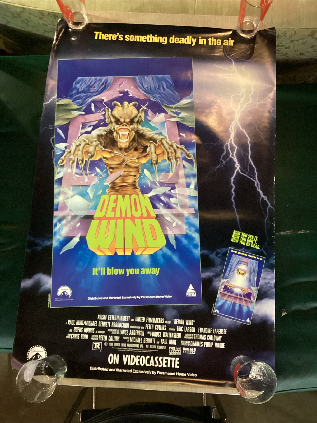 DEMON WIND Original 1990 Video Poster Movie Promo Horror Prism 26x40 ...