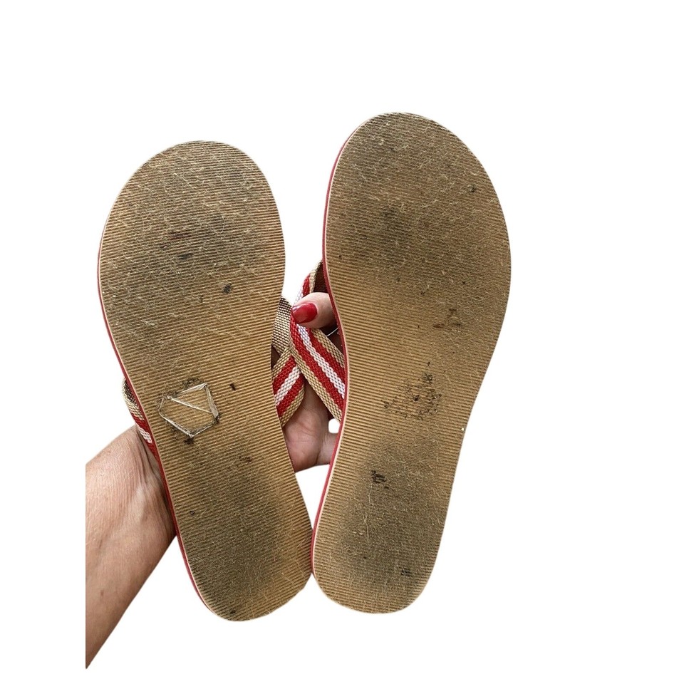 Nautica Womens Manon Red/White Striped Flip-Flops Shoes Size 9 EUC | eBay
