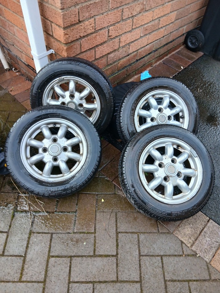 Classic Mini Alloy Wheels and Tyres Set of 4 | eBay UK