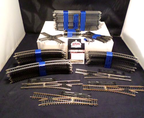 Lot 87 pcs Atlas HO Scale Model Train Track Straight Curved Crossovers ...