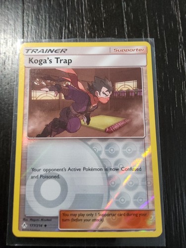 Koga's Trap 59/68 Pokemon Hidden Fates Reverse Holo Pokemon TCG Trainer ...