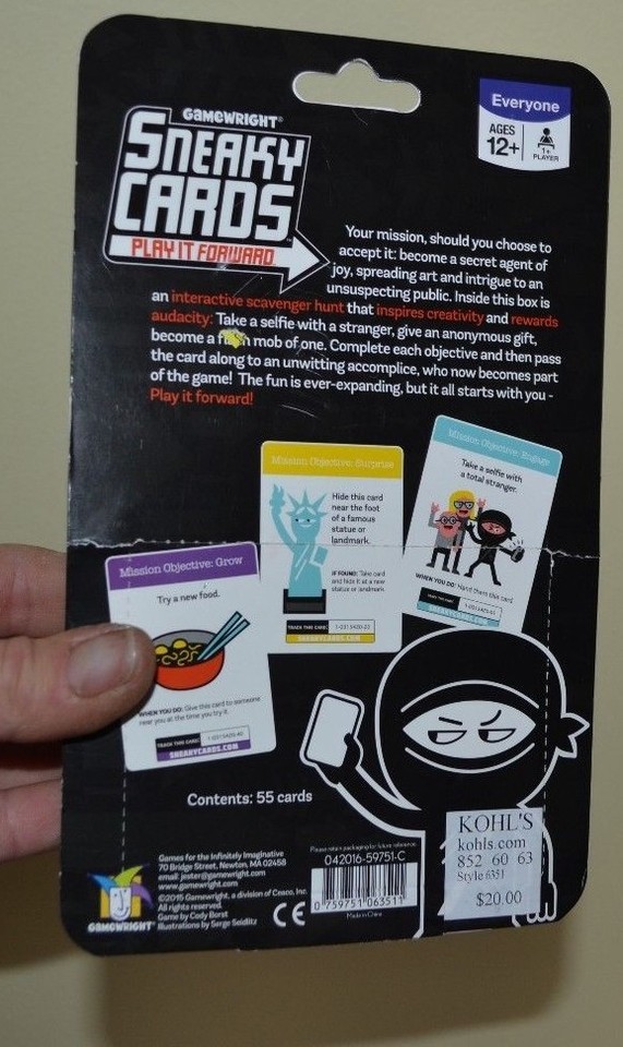 Sneaky Cards Play It Forward by Gamewright Interactive Scavenger Hunt ...