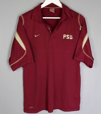 FLORIDA STATE SEMINOLES FSU NIKE FIT DRY SHORT SLEEVE POLO SHIRT GARNET ...
