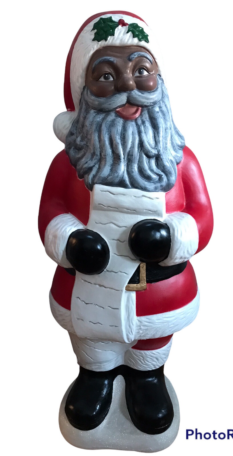 Santa Black African American Light Up Lighted Christmas Decoration 40 ...
