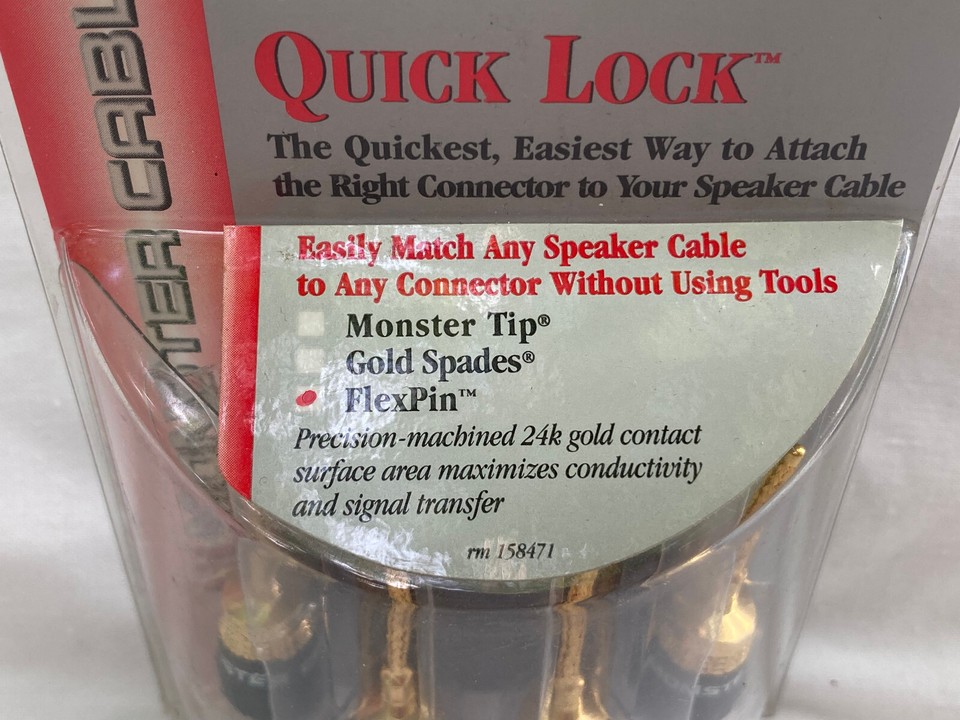 Monster Quick Lock Flex Tip Modular Speaker Cable Termination z2 bi ...