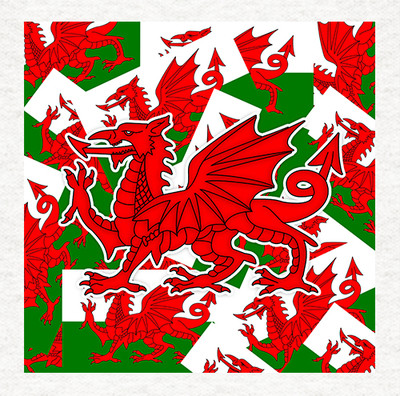 Welsh Dragon layer look - Fabric Craft Panels in 100% Cotton or ...