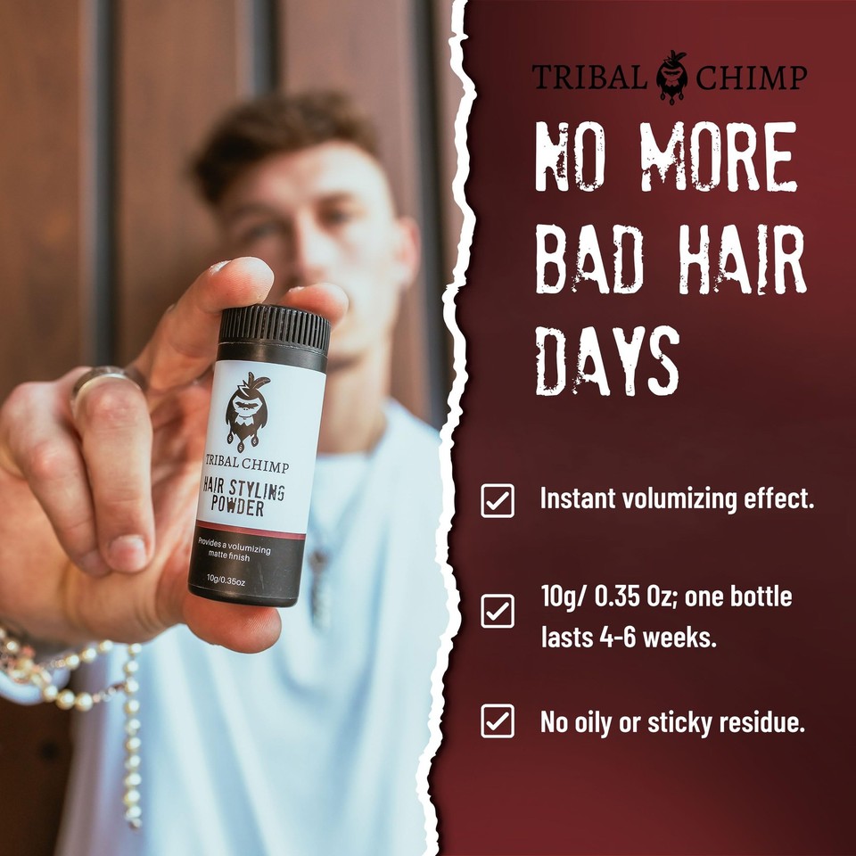 Tribal Chimp Hair Styling Powder for Men & Women – Hair Volumizer ...