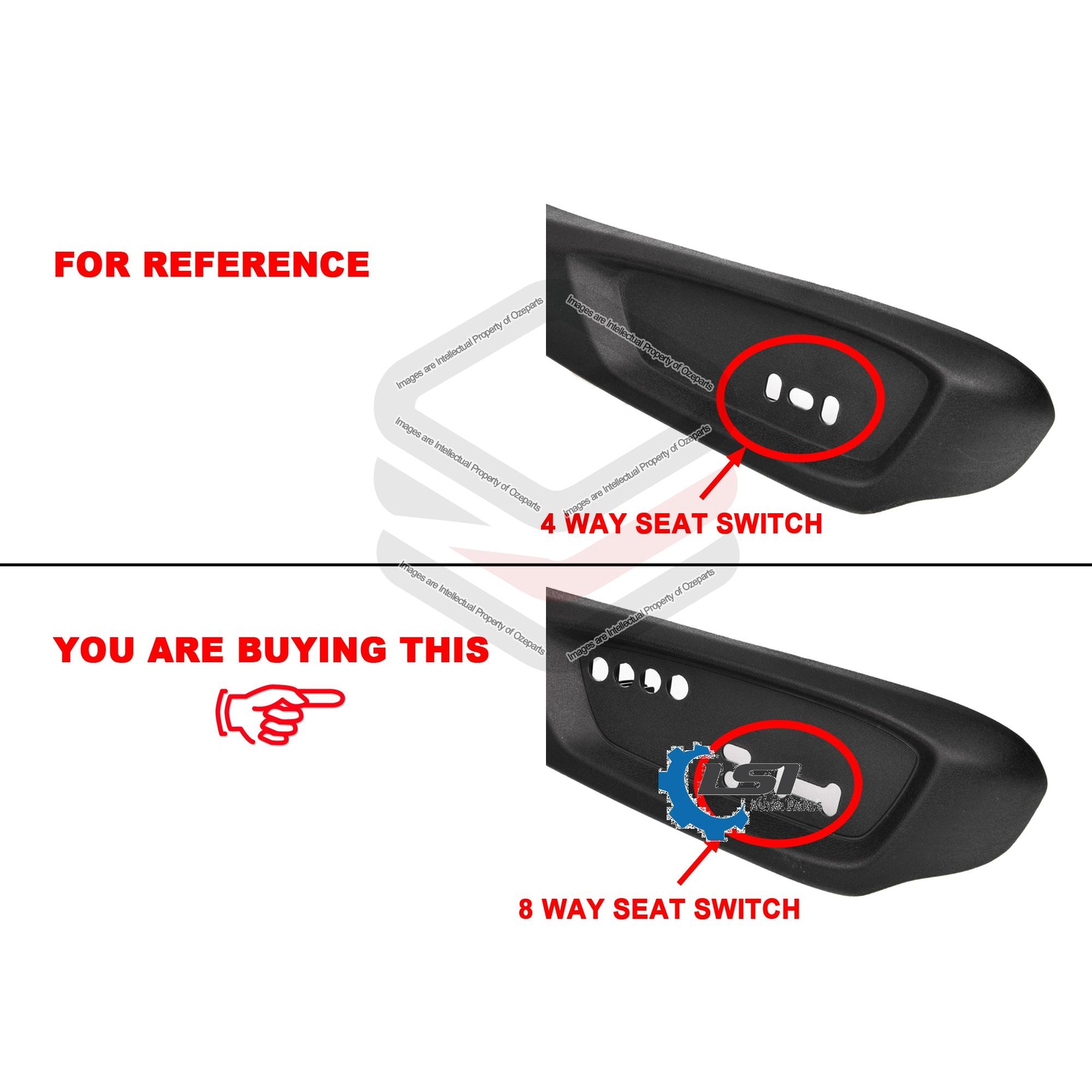 RH Front Driver Side Seat Trim Plastic 8Way Black For Holden Commodore ...