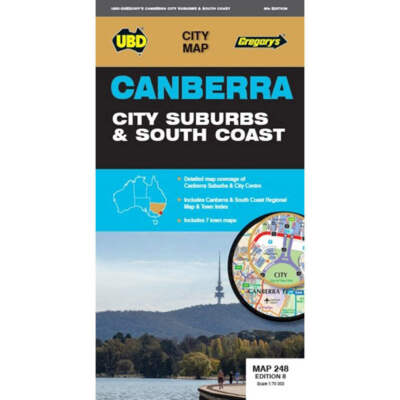 UBD Canberra City Suburbs and South Coast Map 248 8th Ed | eBay