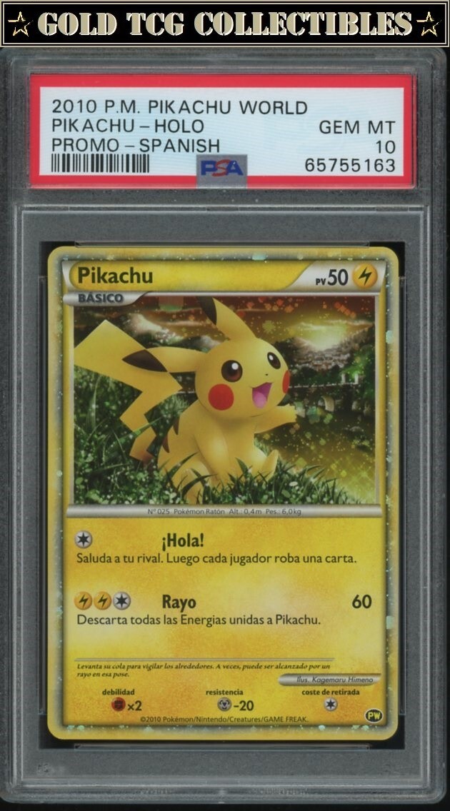 PSA 10 ⭐️ Pokemon Spanish Pikachu - 2010 Japanese World Promo Graded ...