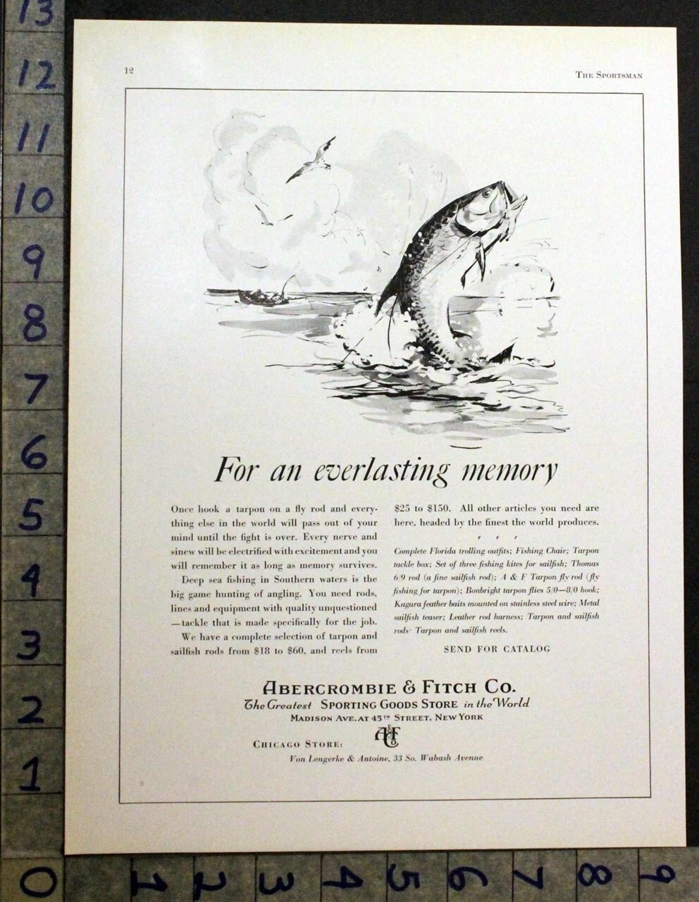 1932 ABERCROMBIE FITCH FISHING TARPON TUNA DEEP SEA BOAT SPORT GEAR AD ...