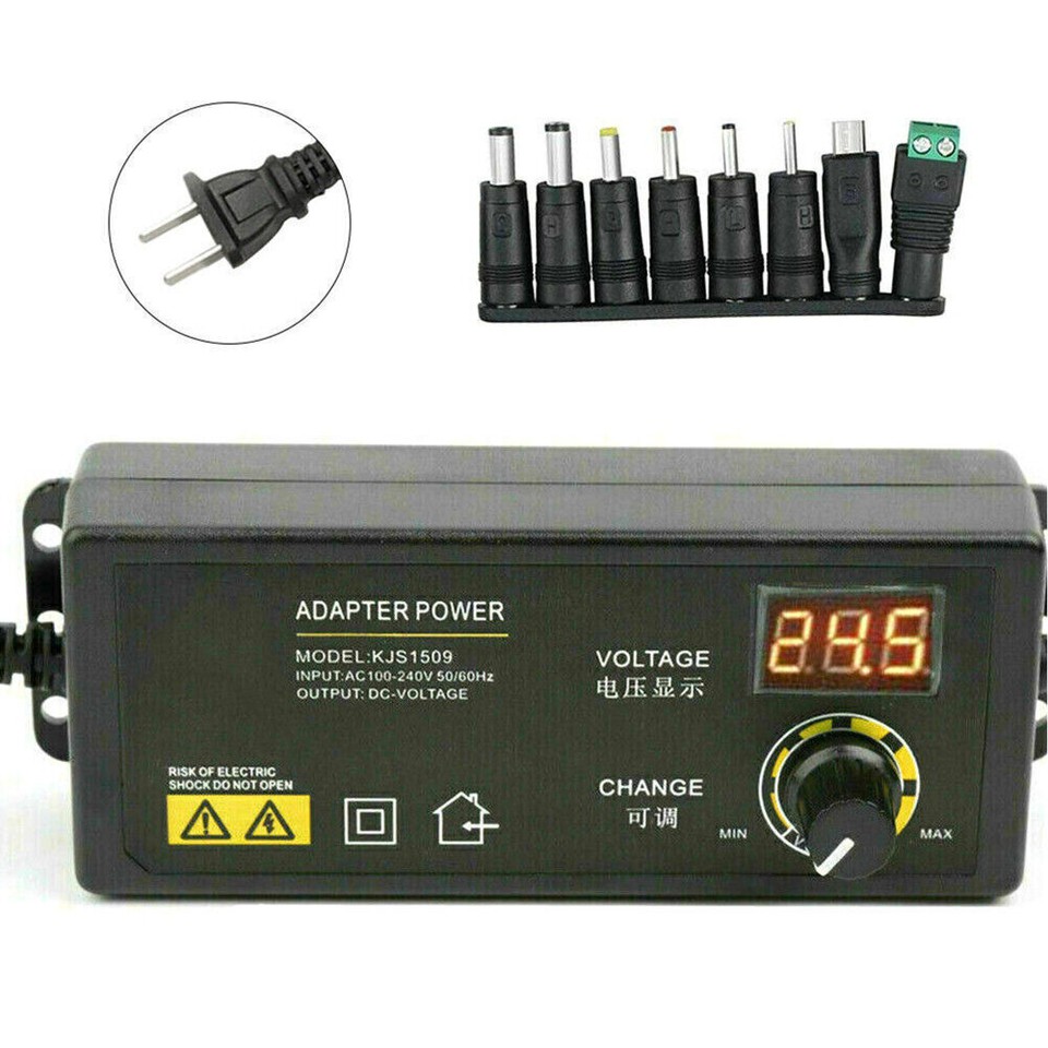 Adjustable AC/DC Power Supply Adapter Charger Variable Voltage 3V-24V ...