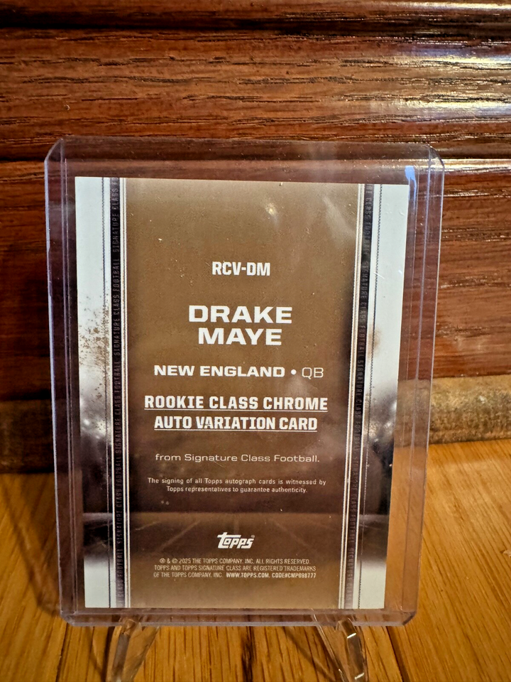 2025 Topps Signature Class Drake Maye RC Chrome Variation ON CARD ...