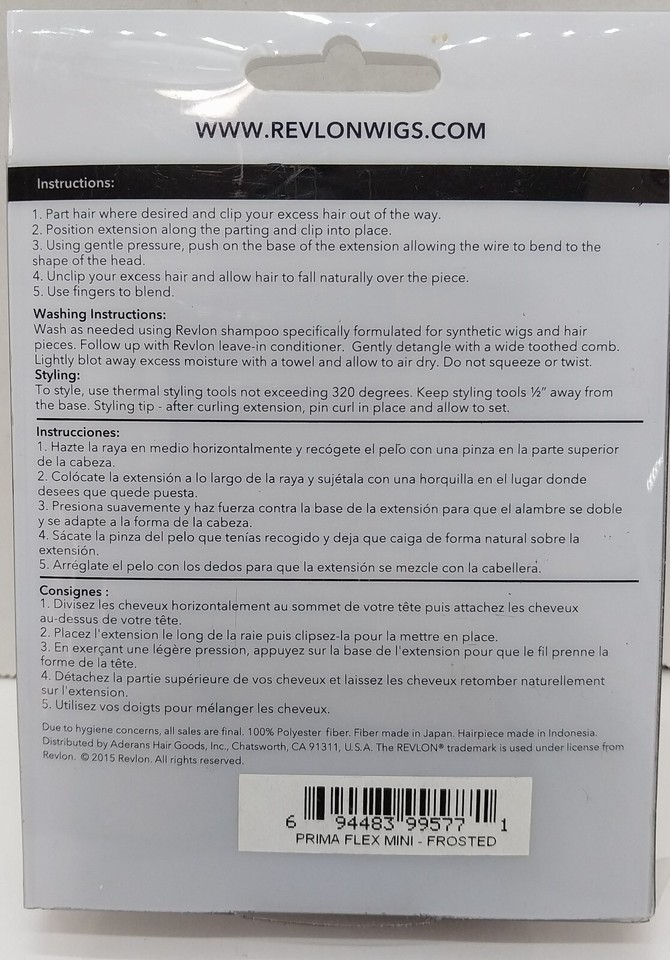 New 2pk 18" Revlon Primaflex Mini Hair Extensions Frosted Clip In ...
