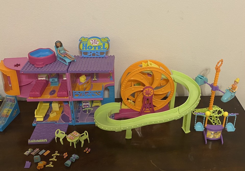 Polly Pocket! Relaxin' Resort' Rock 'n Roller Coaster Hotel Playset ...