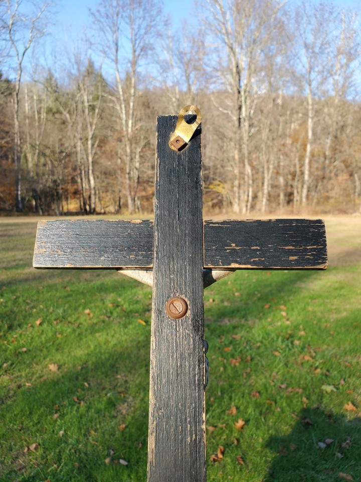 Antique 1920s Jesus INRI Christian Catholic Church Crucifix Metal Wall ...