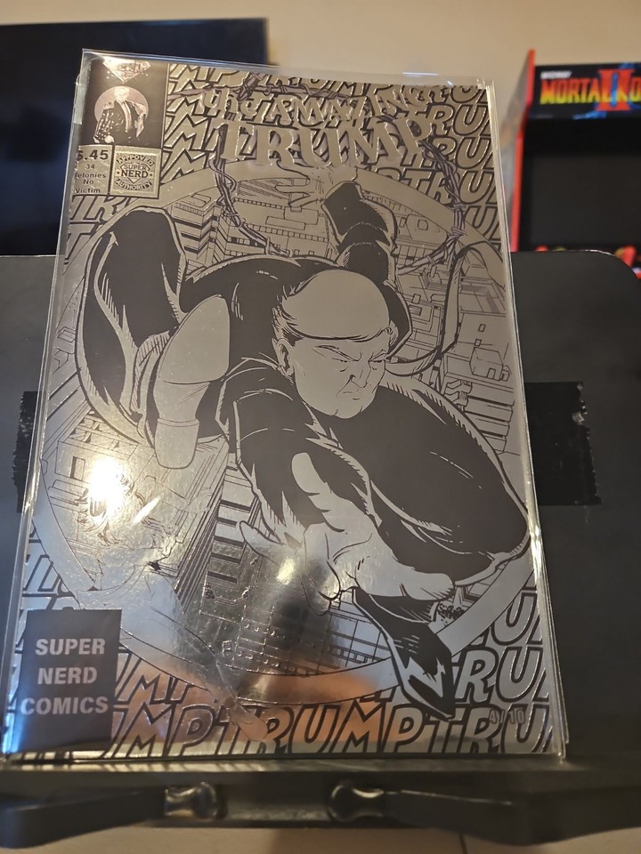 /10 ULTRA RARE Sterling Foil Trump ASM 300 SPIDERMAN BLACKOUT Homage ...