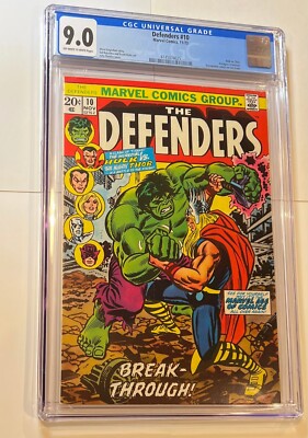 1973 Defenders #10 Marvel 20c Comics 11/73 CGC 9 Hulk vs. Thor Classic ...