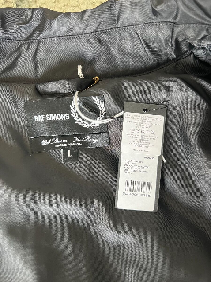 Raf Simons x Fred Perry Printed Flight Jacket - Size Large Raf Simons x Fred Perry Printed Flight Jacket - Size Large