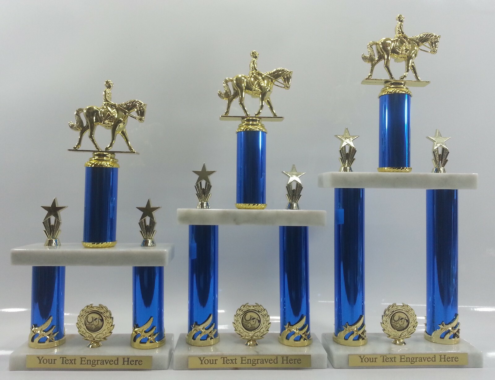 Personalised Large Horse Riding Trophy Award Tier Column American Style ...