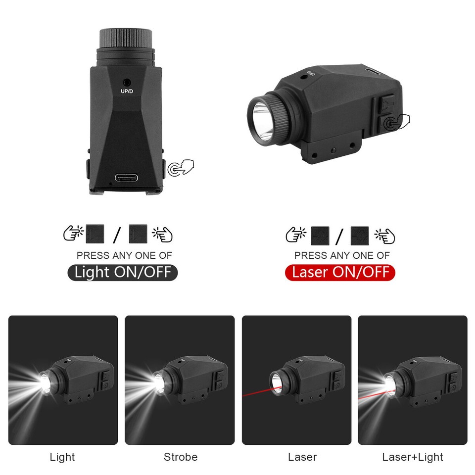 Tactical Laser Sight Flashlight Combo For Glock 17 19 Taurus G2C 20 ...