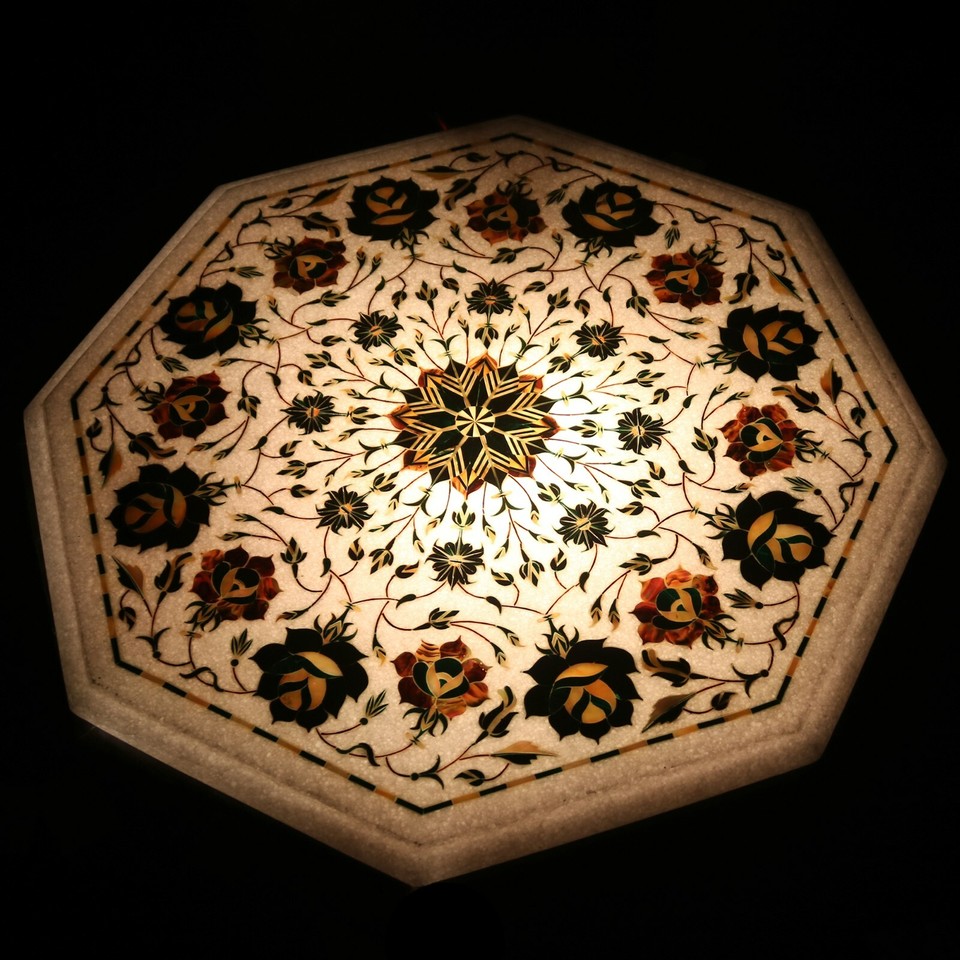 15" corner Marble Table Top Precious stone Inlay handmade Work Home ...