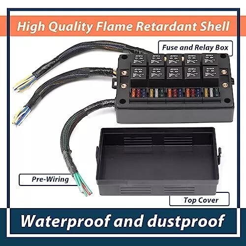 Prewired 12v Fuse Relay Box 15 Slots Universal Relay Box Atc/ato Fuse ...