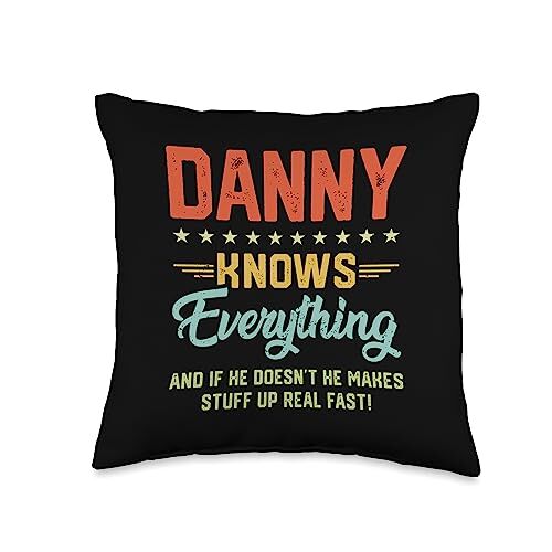 Mens Danny Knows Everything Funny Name Personalized Jokes Throw Pillow ...