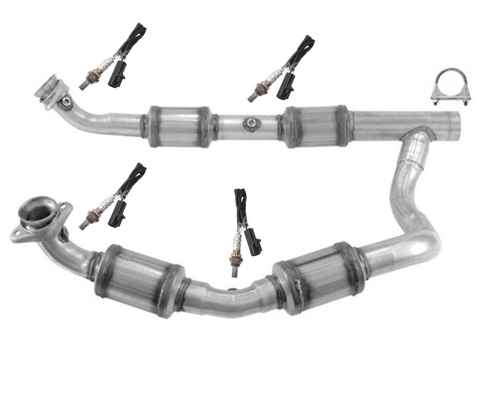 Engine Y Pipe 4 Catalytic Converter O2 Sensors For 2005-2008 Ford E150 ...