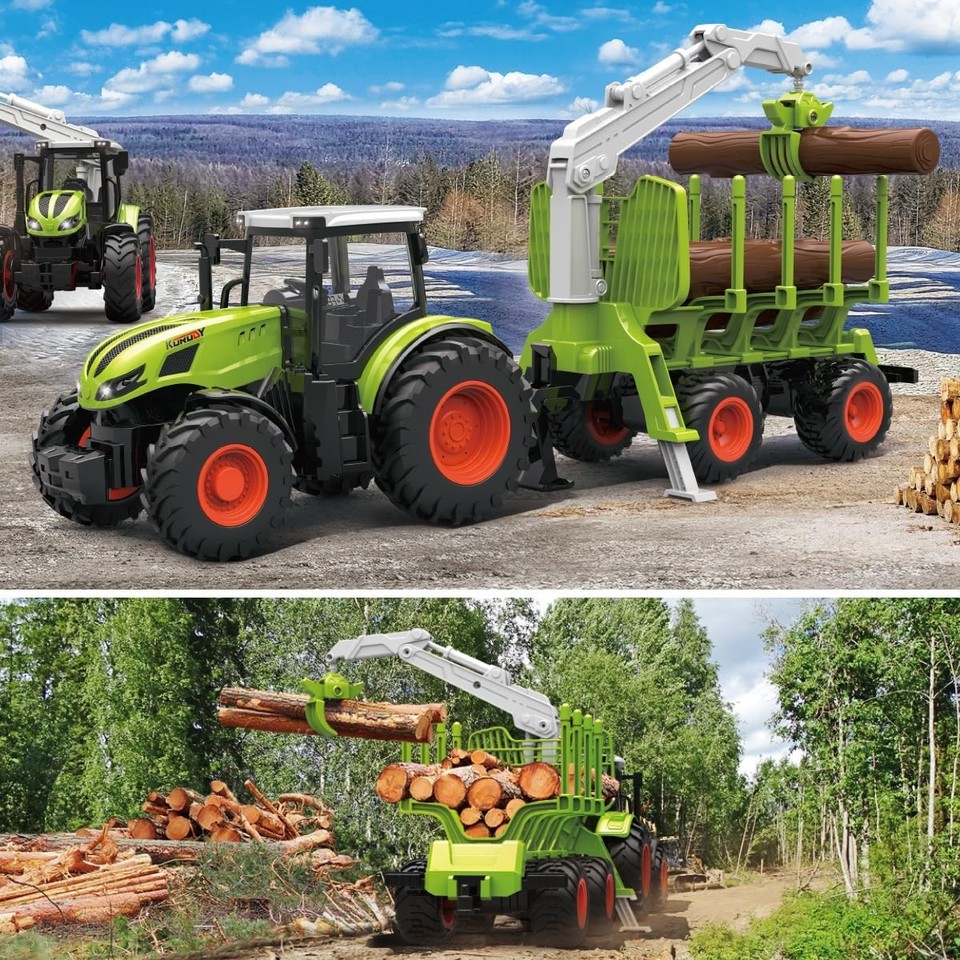 Remote Control Tractor Farm Playset 2.4Ghz Electronic RC Tractor with ...