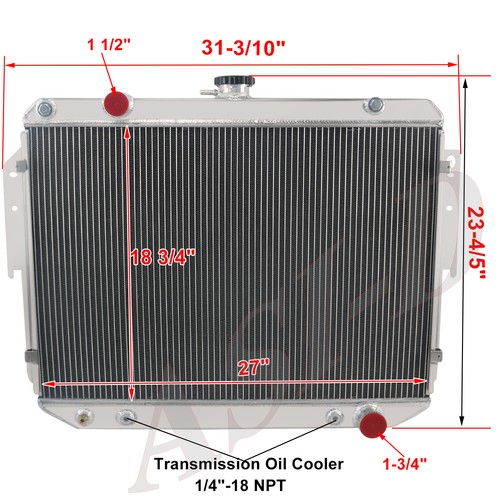 4 Row Aluminum Radiator fit 1999-2003 Dodge Ram 1500 2500 3500 Van 3.9L ...
