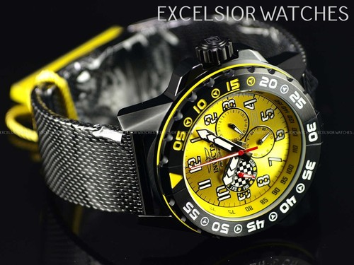 New Invicta Men's 48mm RACING SERIES Quartz Multifunction Black Yellow ...