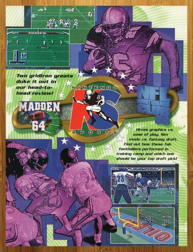 1997 Madden 64 N64 Print Ad/Poster Authentic 90s Football Retro Video ...