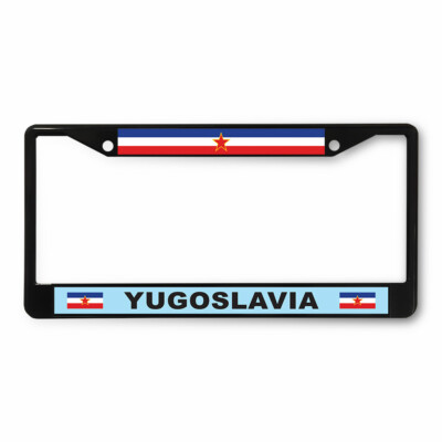 Metal License Plate Frame Vinyl Insert Yugoslavia Flag Places & Travel ...