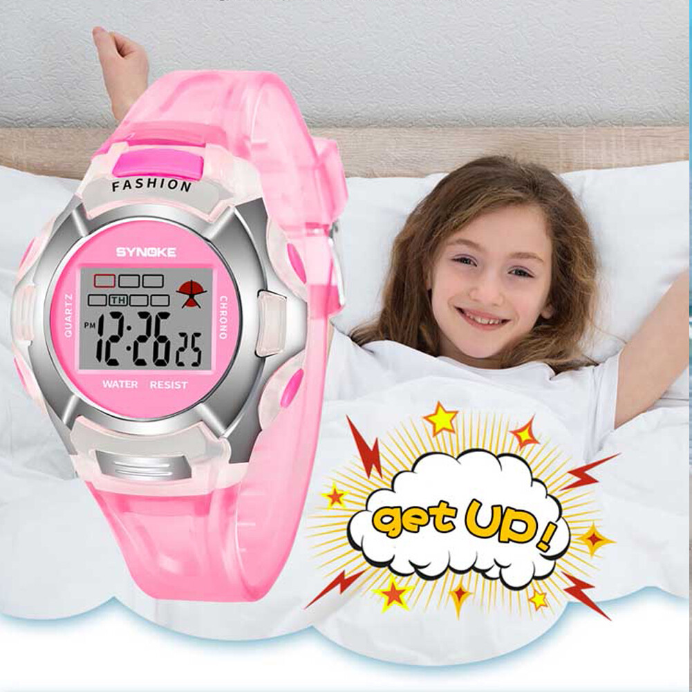 Waterproof Digital Sport WristWatch Girls Boys Alarm Date Children Kids ...
